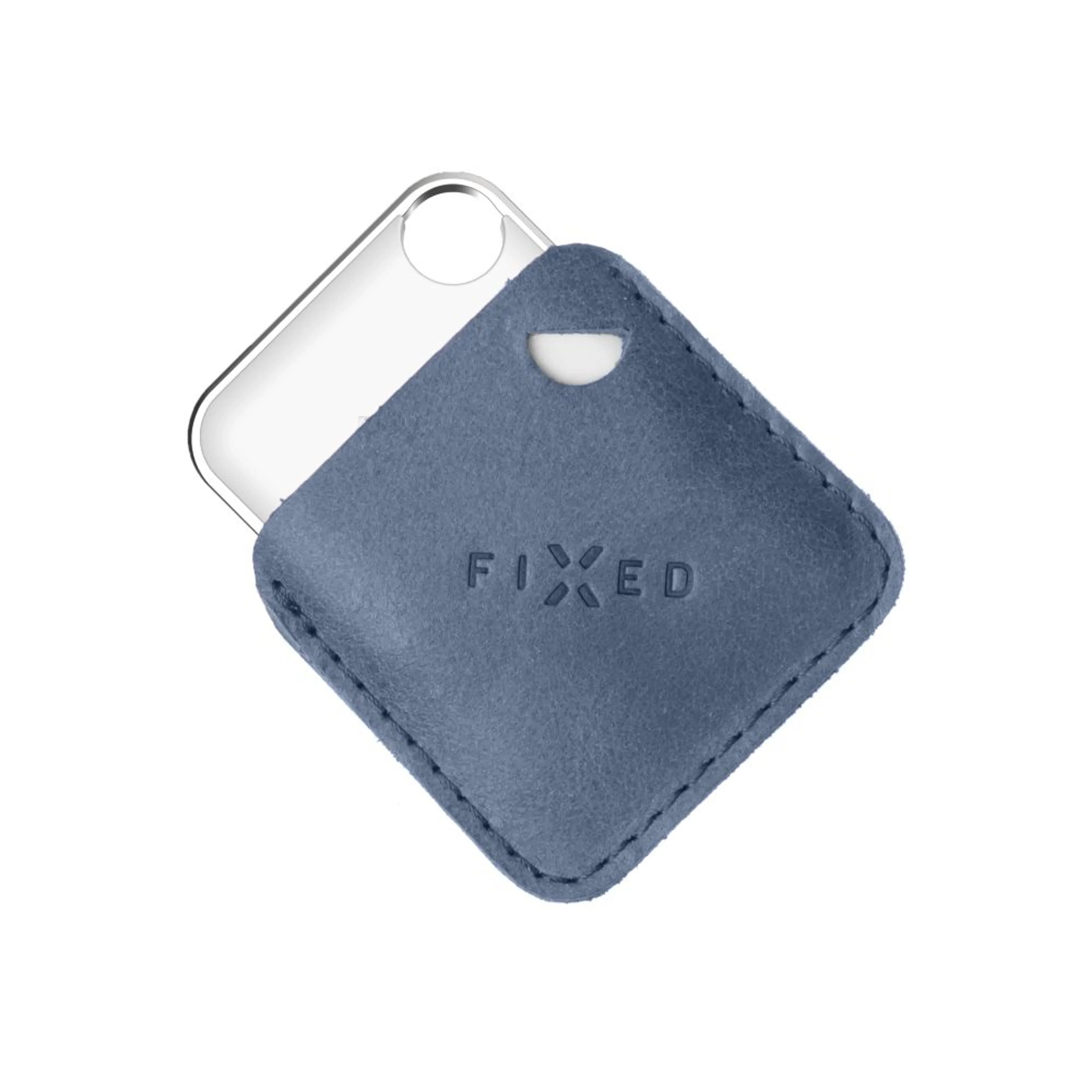 Pouzdro FIXED Case for Tag z pravé hovězí kůže s Tagem, modré